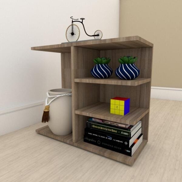 Estante E-Nichos Moderna Com Nicho Marrom En51604Es | MadeiraMadeira