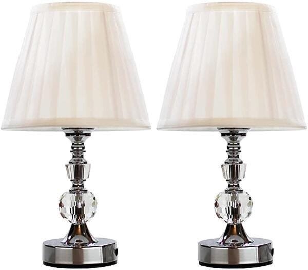 Kit de 2 Abajures Toque Touch Cabeceira Branco/Cromado Ref 311 ...