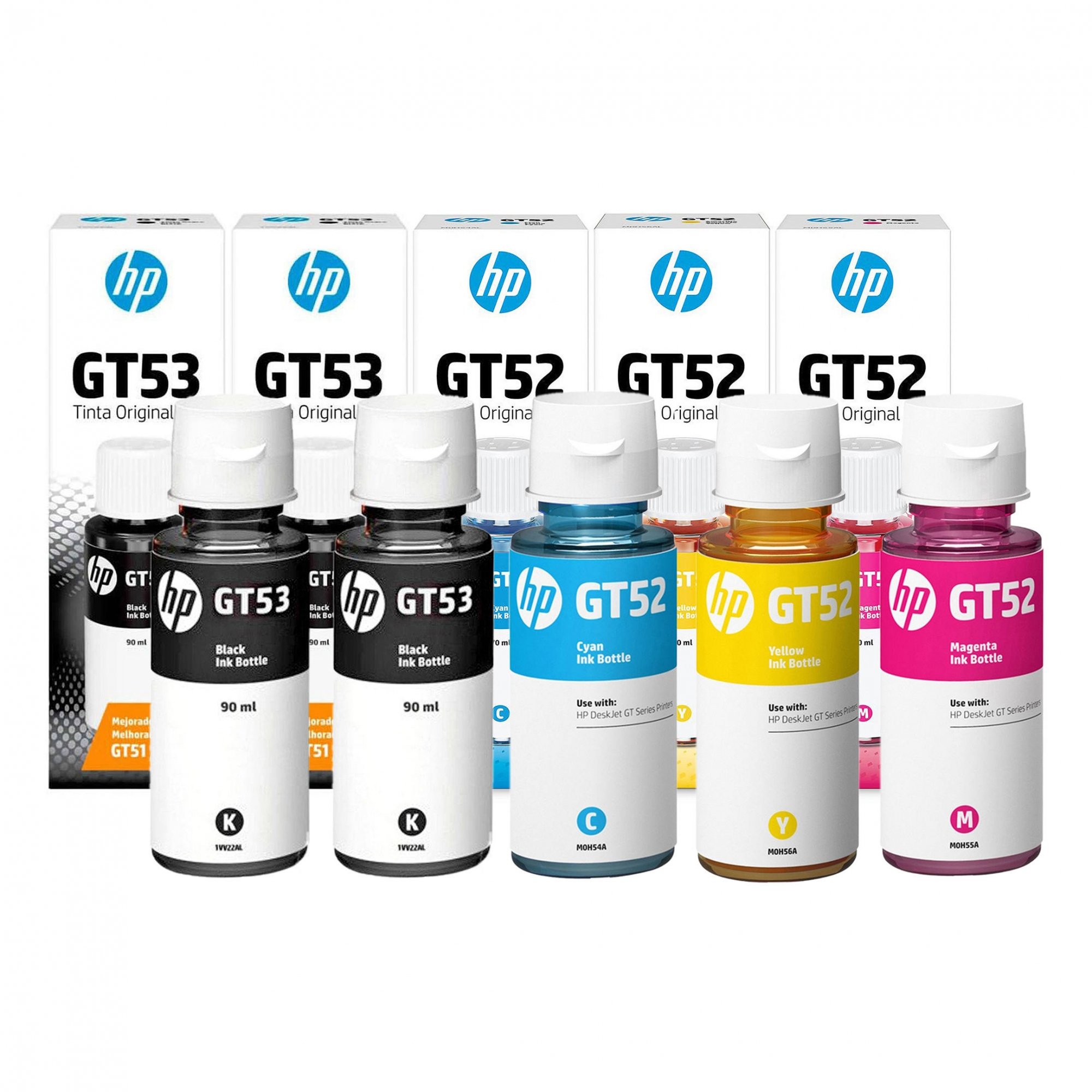 Kit Colorido Tinta HP GT53 GT52 Original para HP Deskjet GT5822 Ink ...