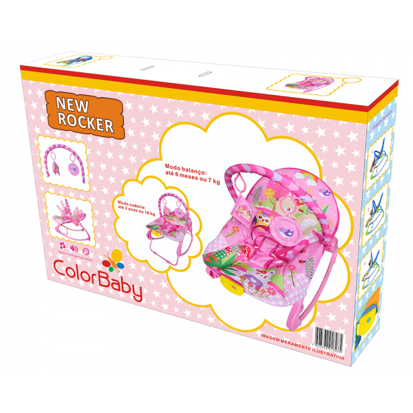Cadeira De Balanço Bebê New Rocker Color Baby 20Kg - Rosa | MadeiraMadeira