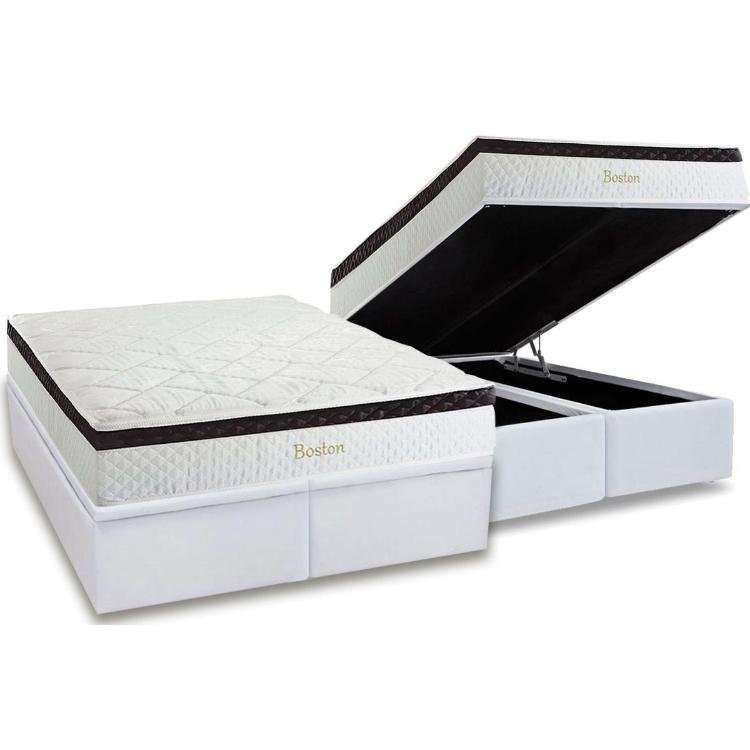Cama Box Baú Queen: Colchão Molas Ensacadas Herval MasterPocket Boston ...