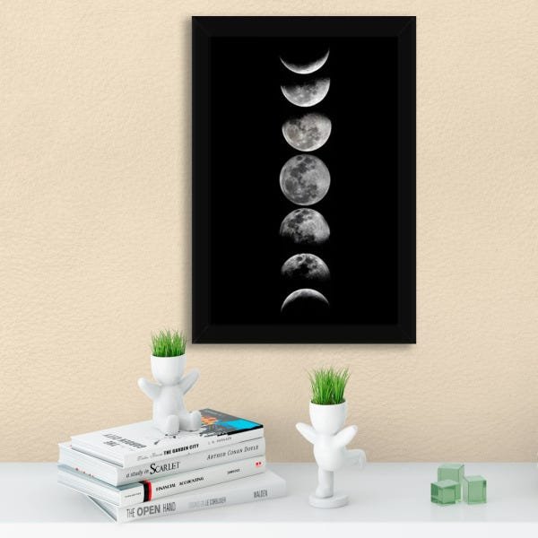 Quadro Fases da Lua Tumblr Com Moldura Imagem Nítida | MadeiraMadeira