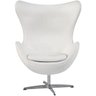 Poltrona Egg em Couro Ecológico - Branco | MadeiraMadeira
