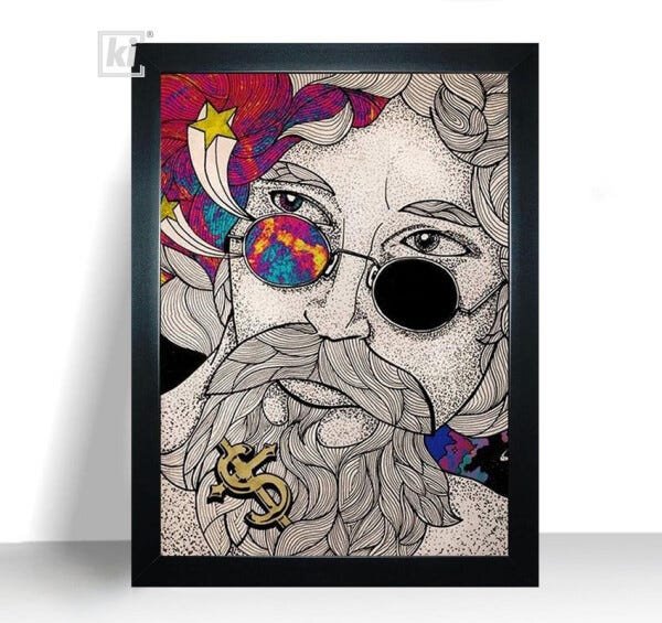 Quadro De Parede Cantor Raul Seixas Com Moldura 44x32cm | MadeiraMadeira