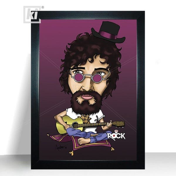 Quadro de Parede com moldura Cantor Raul Seixas 44x32cm | MadeiraMadeira
