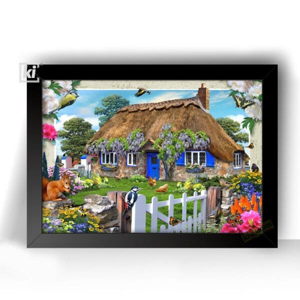 Quadro Decorativo Casa Sape Esquilo Fazenda moldura 44x32cm ...