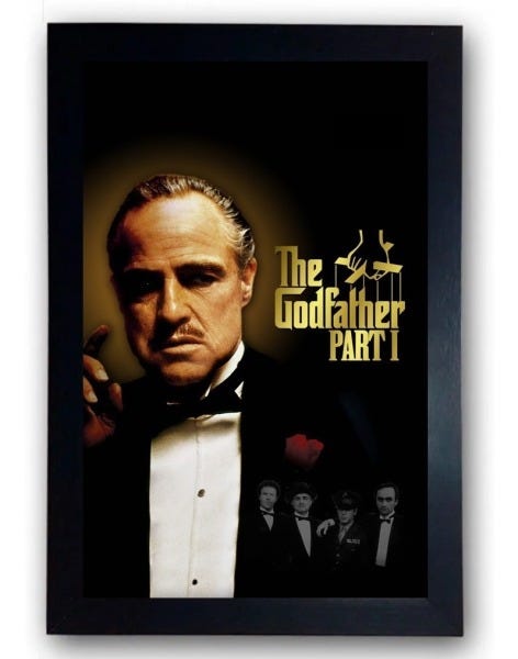 Quadro Godfather O Poderoso Chefão moldurado 44X32 | MadeiraMadeira