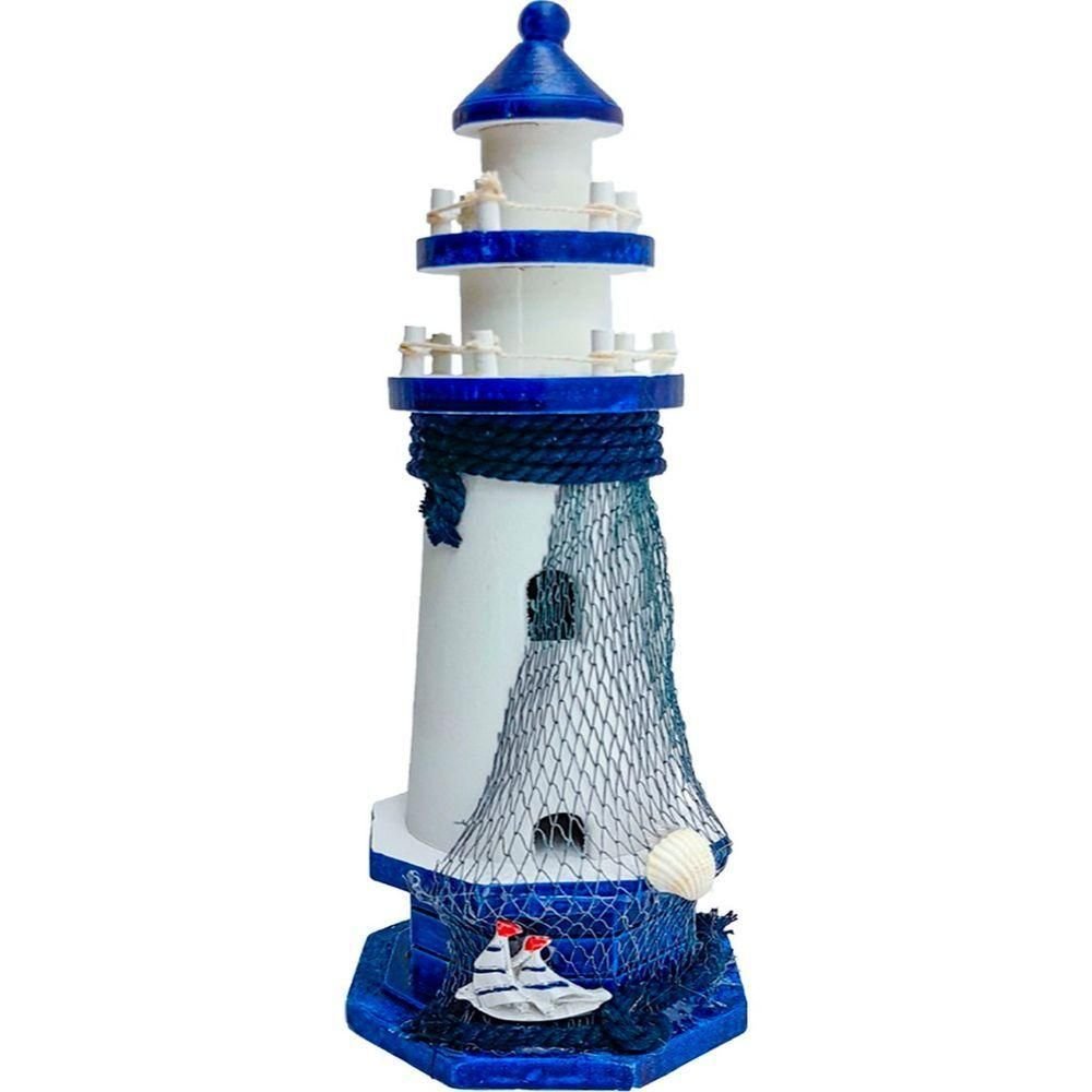 Farol Enfeite Decorativo Náutico Marítimo a 30 Cm Multicor | MadeiraMadeira