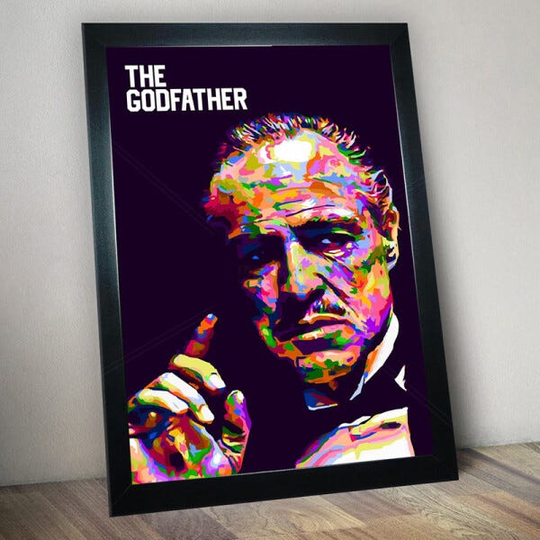 Quadro The God Father O Poderoso Chefão Arte Poster | MadeiraMadeira