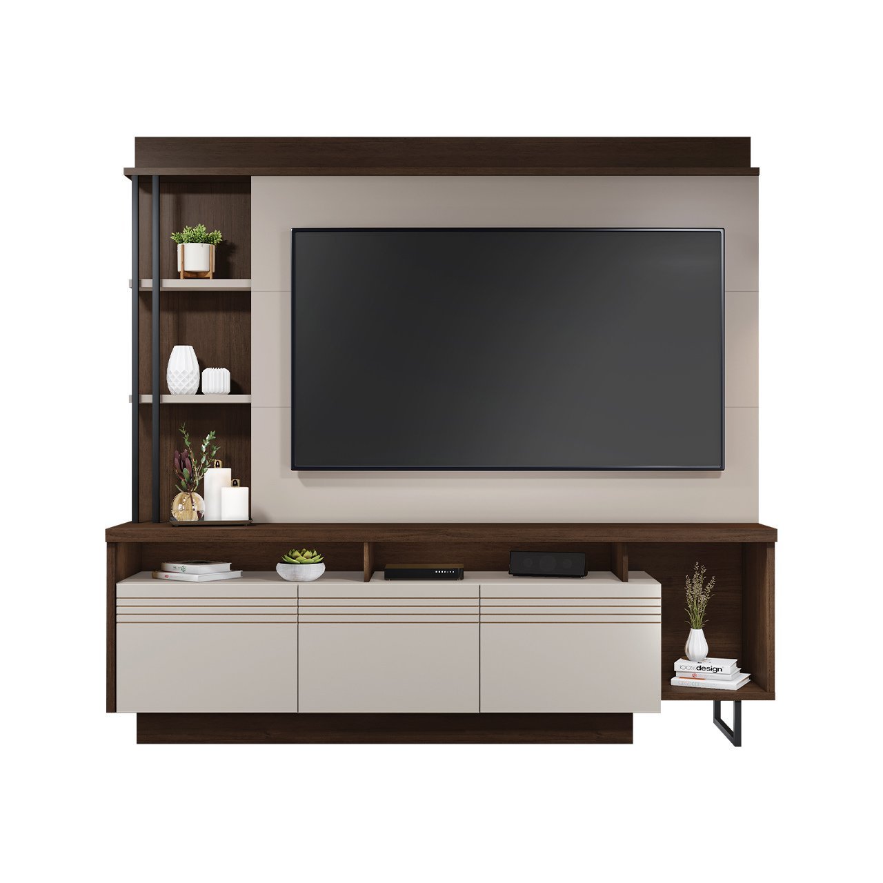 Home Equilíbrio com 03 Portas com Detalhes em Friso JCM Movelaria EQUILIBRIO CAFÉ FOSCO/OFF JCM ...