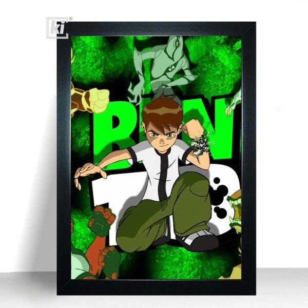Quadro de Parede Ben 10 com Moldura Desenho 44x32cm | MadeiraMadeira