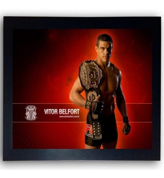 Quadro Ufc Mma Vitor Belfort com Cinturão moldura 44X32 | MadeiraMadeira