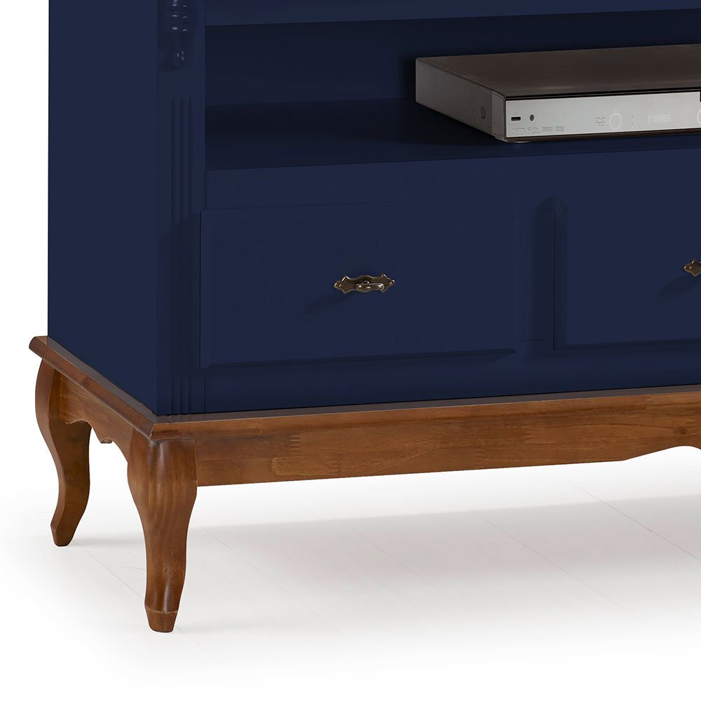 Rack para Sala com Pés Luis XV 60501 Linz Móveis 3 Gavetas e Nicho ...