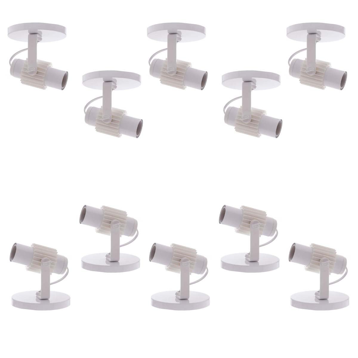 Kit 10 Spot Luminária Simples Direcionável Plafon De Teto Parede ...