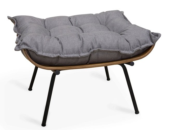 Puff Costela Linho Grafite | MadeiraMadeira