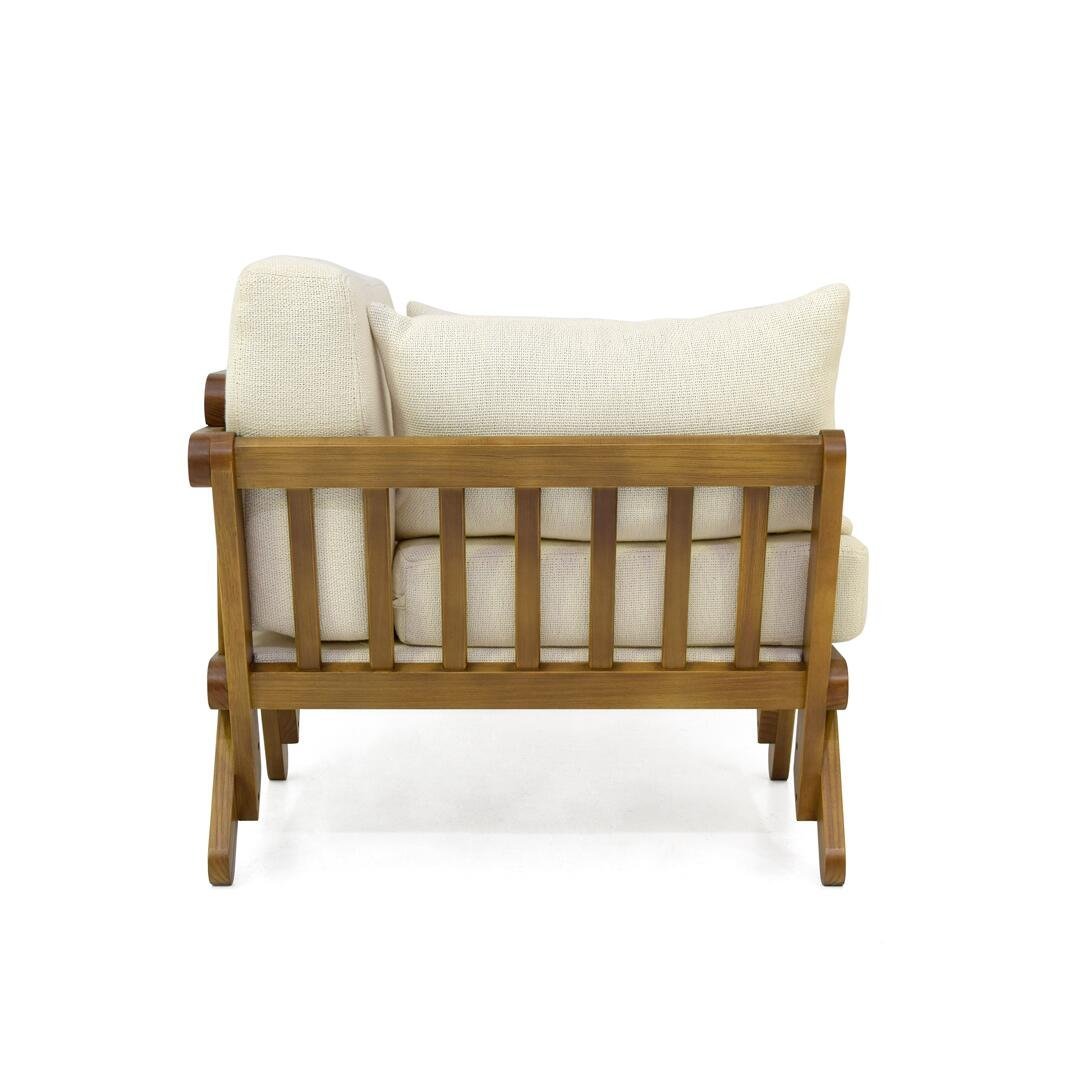 Poltrona de Madeira com Almofadas Soltas Bergen - Iaza Moveis ...