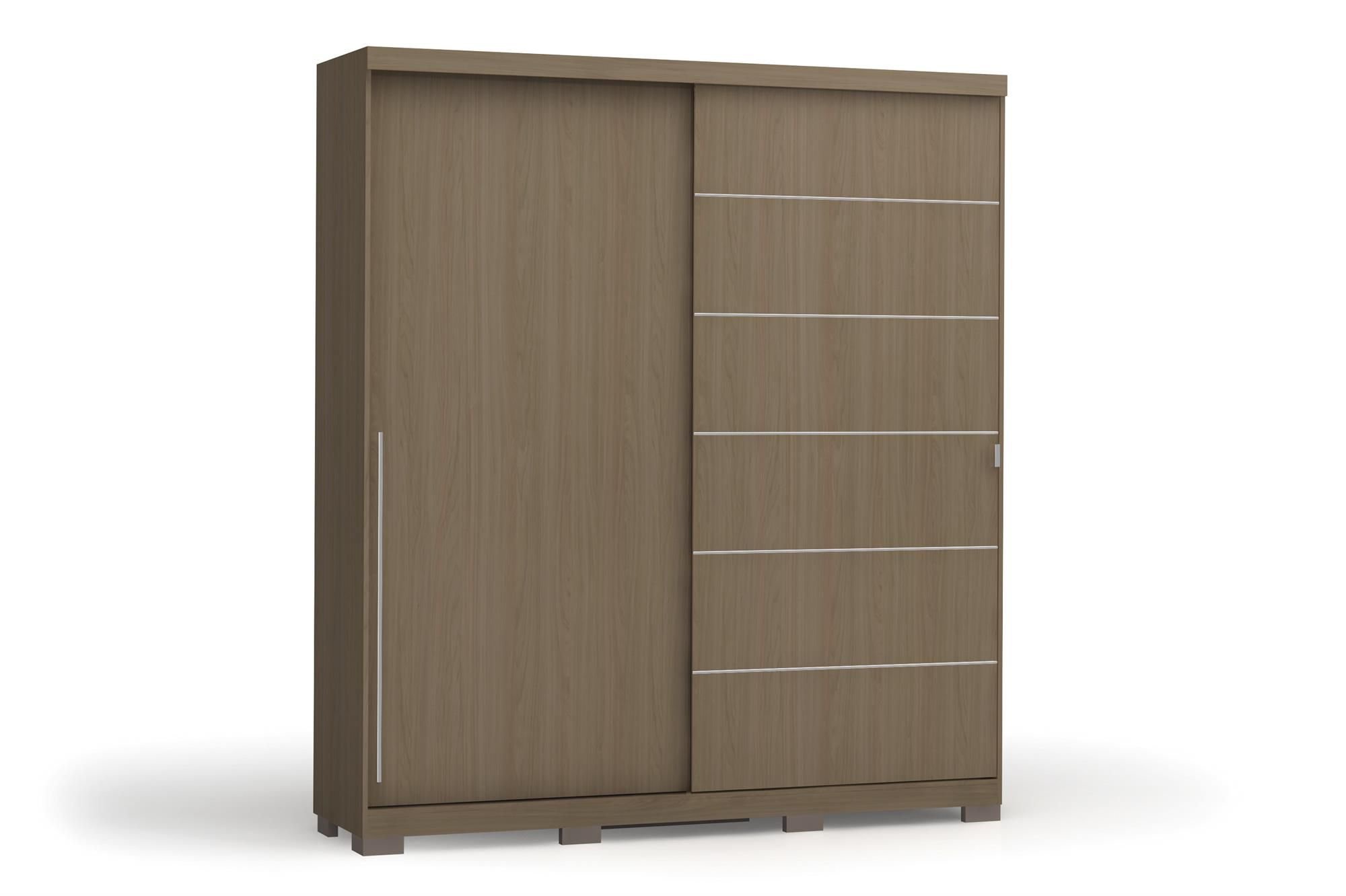 Roupeiro 2 portas de correr 3 gavetas B572 Kappesberg - Dourado | MadeiraMadeira