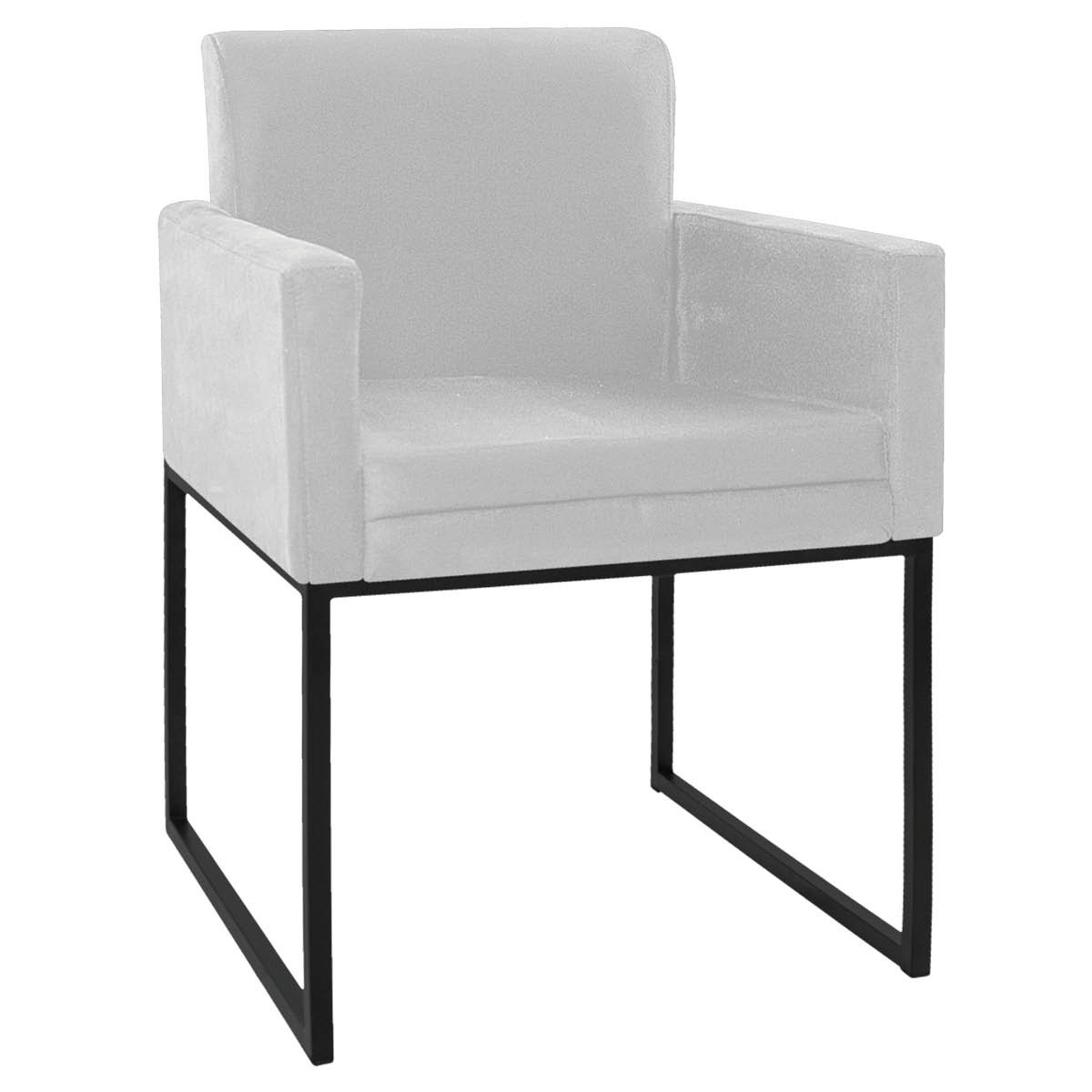 Poltrona Decorativa Bellinha Base de Ferro Preto Suede - ADJ Decor ...