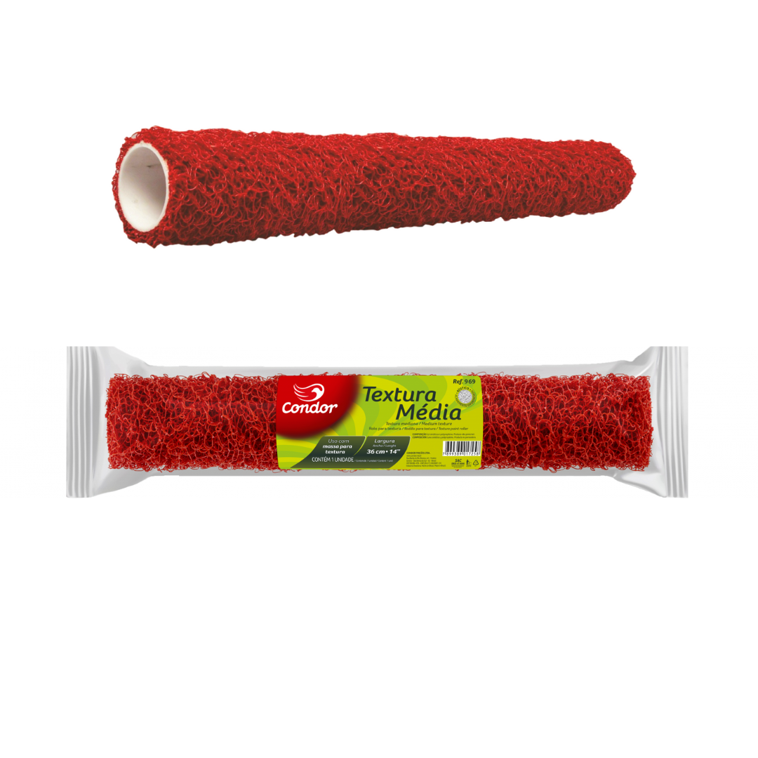 ROLO DUPLO TEXTURA RUSTICA BIG 36CM COM GARFO CONDOR 910 | MadeiraMadeira