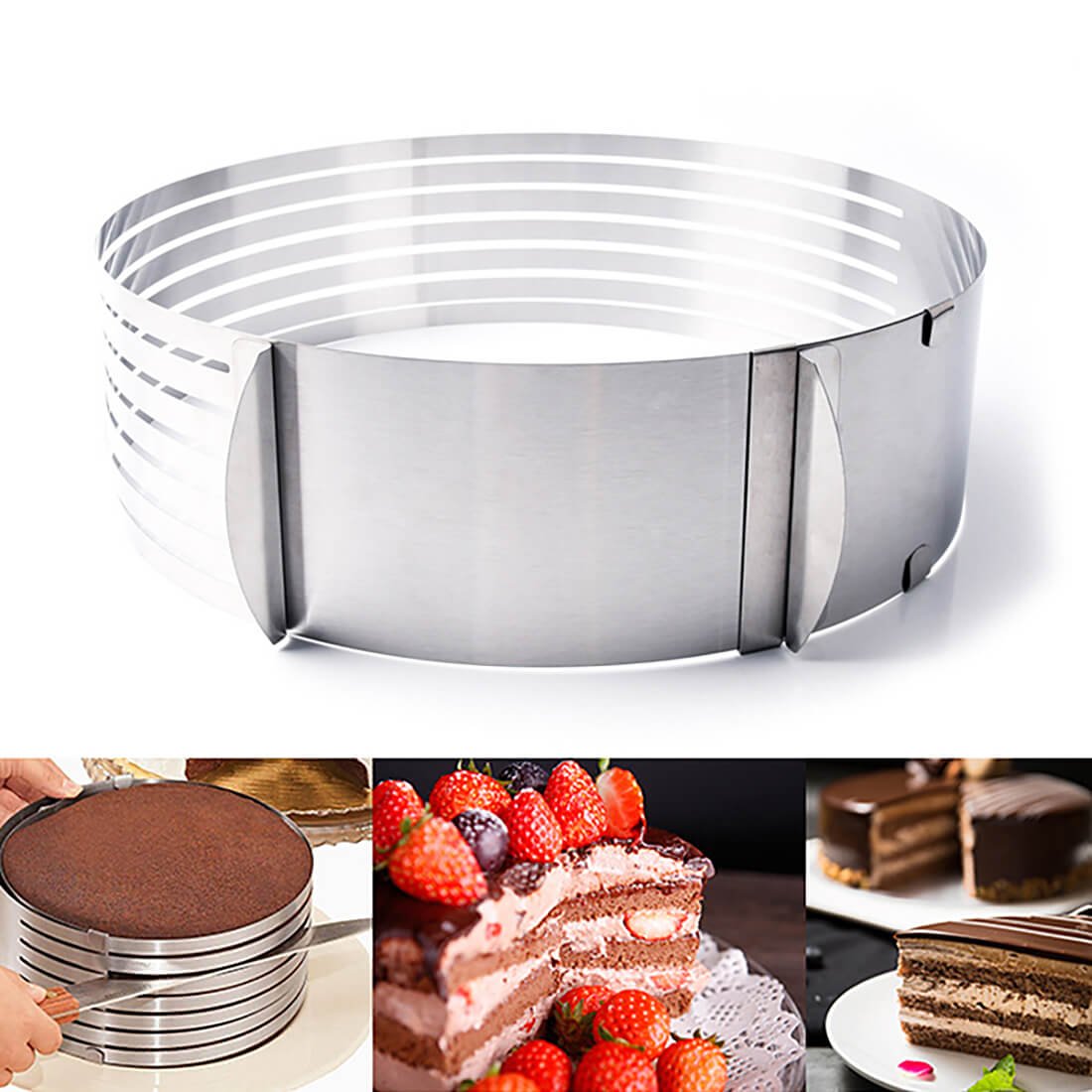 Forma de Fatiar Cortar Camadas De Bolo Tortas Regulável 30cm ...