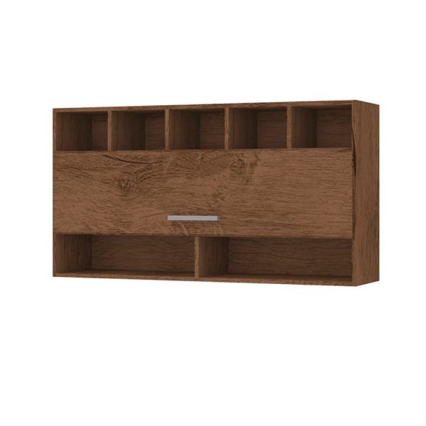 ARMÁRIO AÉREO 1,20 COM ADEGA E PORTA BASCULANTE MILLA CASTANHO ...