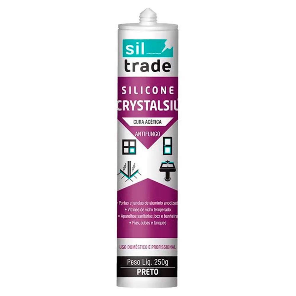 Silicone Acético Crystasil 260g Cor Preto | MadeiraMadeira