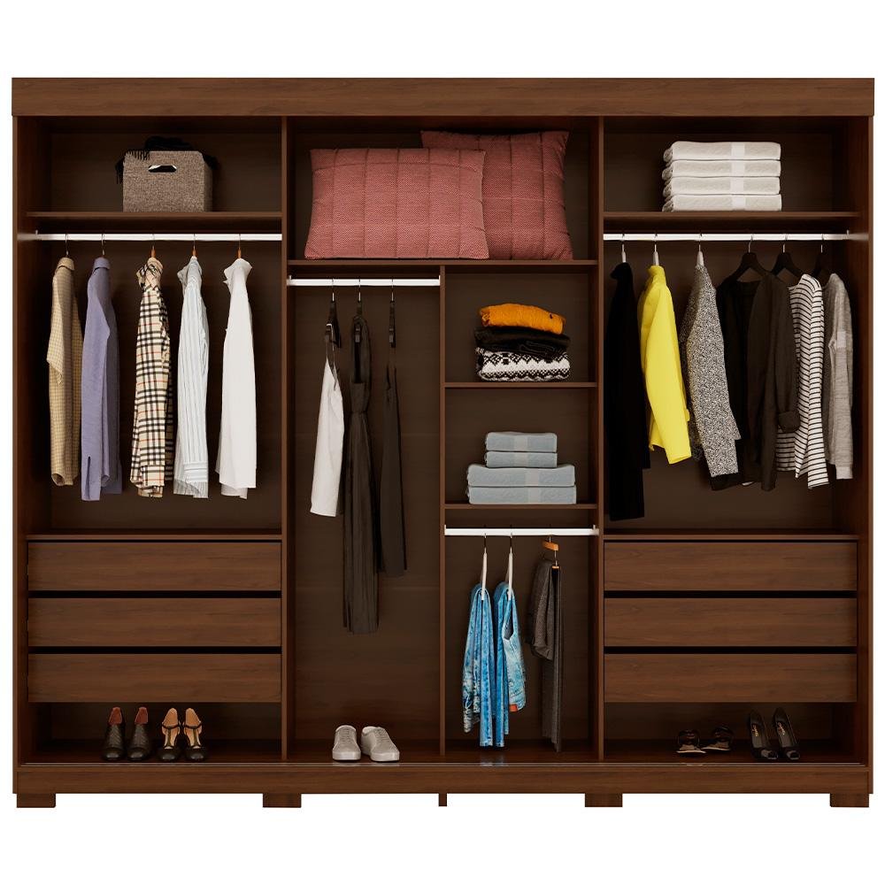 Guarda Roupa Casal Búzios Com Espelho 3 Portas 6 Gavetas Com Pés Robel ...