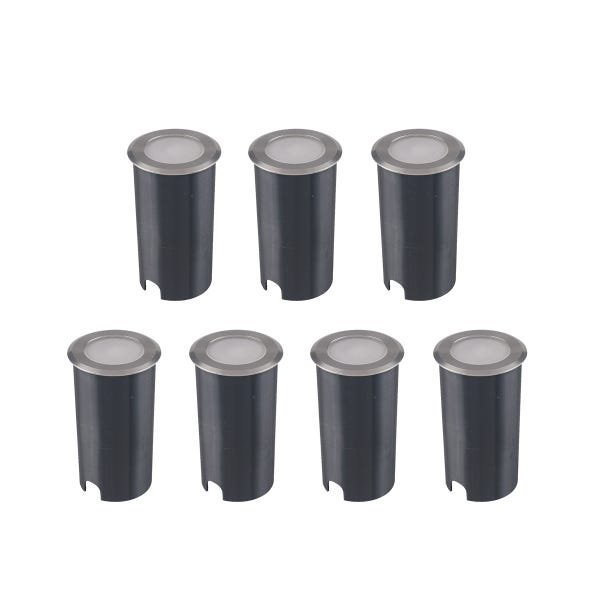 Kit 7 Spot Escada Preto Slim de Embutir LED 1W 3000K Ace26 | MadeiraMadeira