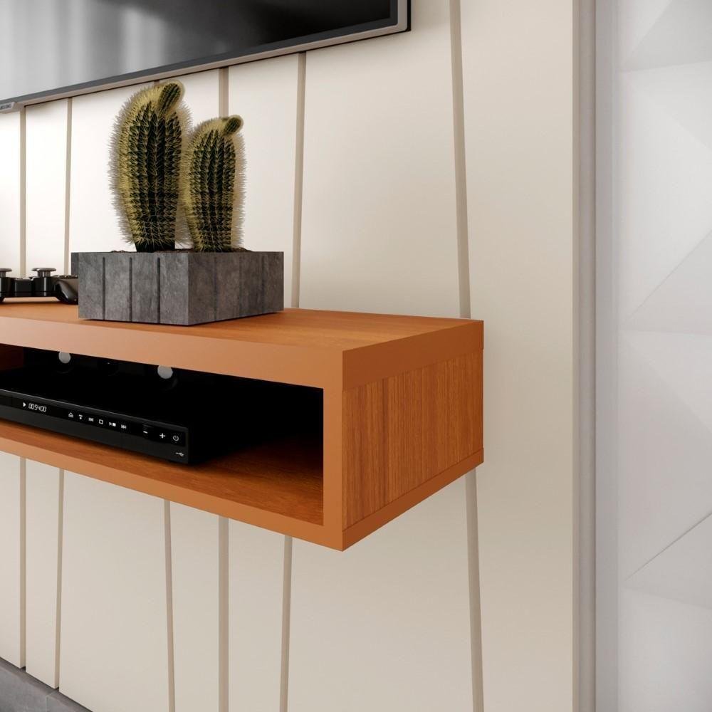 Painel Ripado para Tv até 55 Polegadas Roma com Nicho 135cm Off White ...