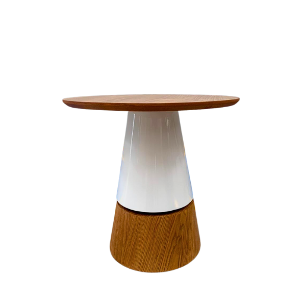 Mesa Lateral Cone Duo Cores Modelar 51cm Laca e Freijó Modelar Art Moveis mesa de jantar cone ...