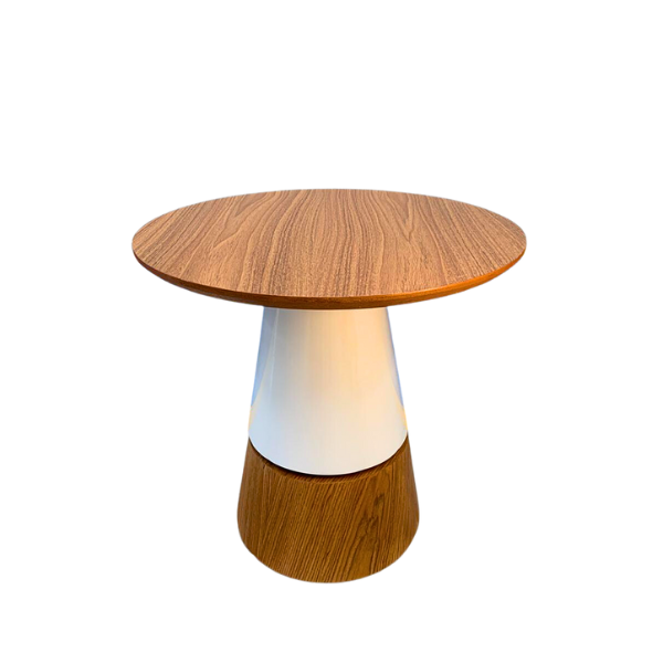 Mesa Lateral Cone Duo Cores Modelar 51cm Laca e Freijó Modelar Art Moveis mesa de jantar cone ...