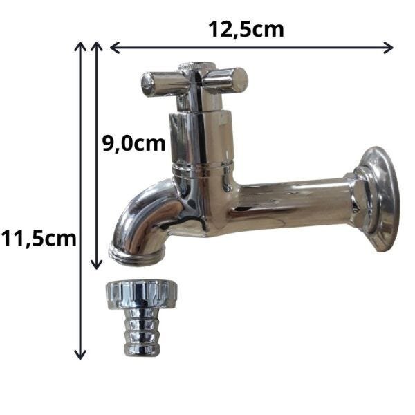 Torneira Tanque Parede Saída Com Virola Removível 3/4 4030 | MadeiraMadeira