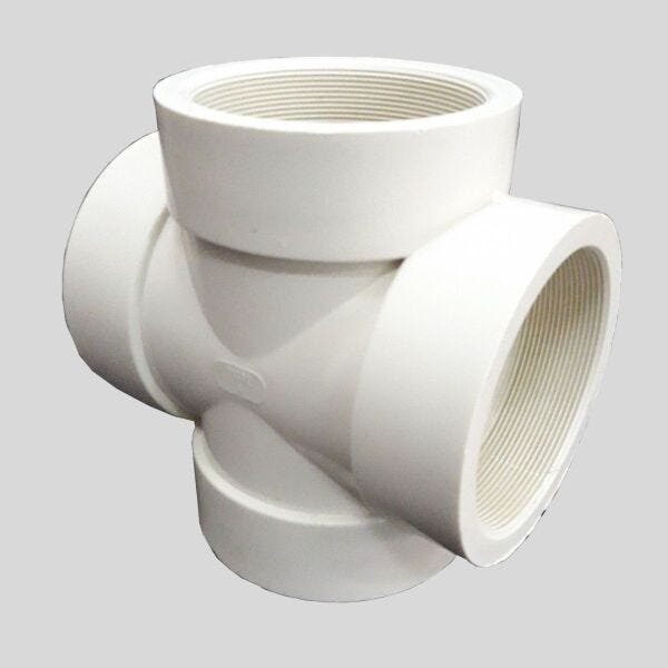 Cruzeta Conexão Hidráulica Roscável de 4" Polegadas de Pvc Tigre ...