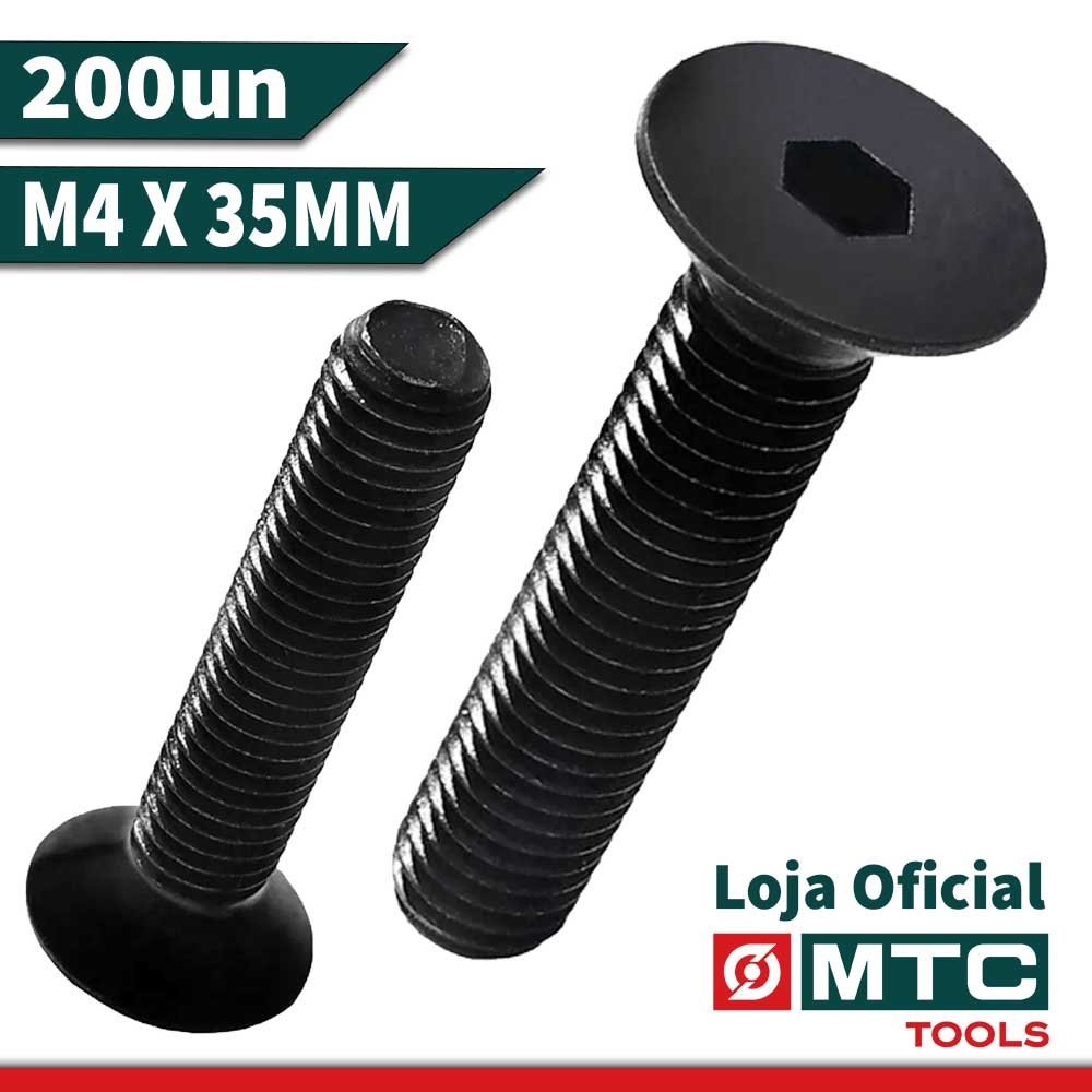 PARAFUSO ALLEN C. CHATA M4 X 35MM ENEGRECIDO - 200Pçs | MadeiraMadeira