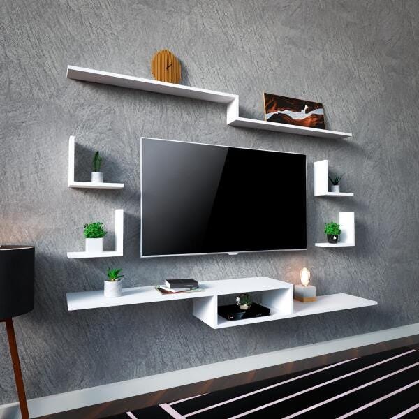 Rack com Nichos Organizadores Classic para TV 55 Em MDF | MadeiraMadeira