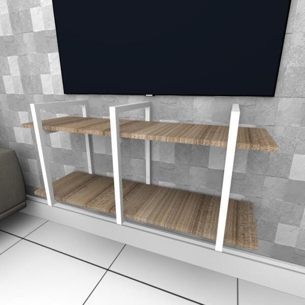 Rack Estilo Industrial Branco 30 Amadeirado Indb23Aerk | MadeiraMadeira