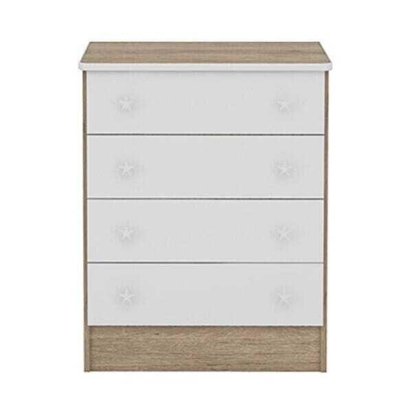 Cômoda Infantil Doce Sonho 4 Gavetas Infantil Carvalho Rústico ...