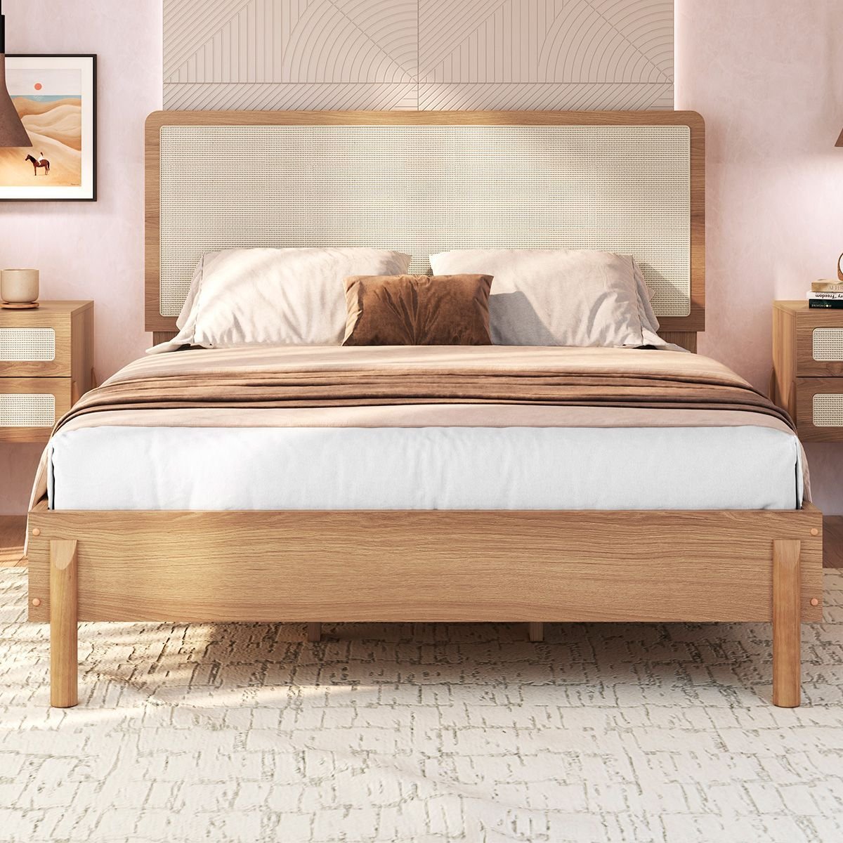 Cama Casal com Cabeceira Fixa 138cm Palhinha Oslo Hanover 27055 ...
