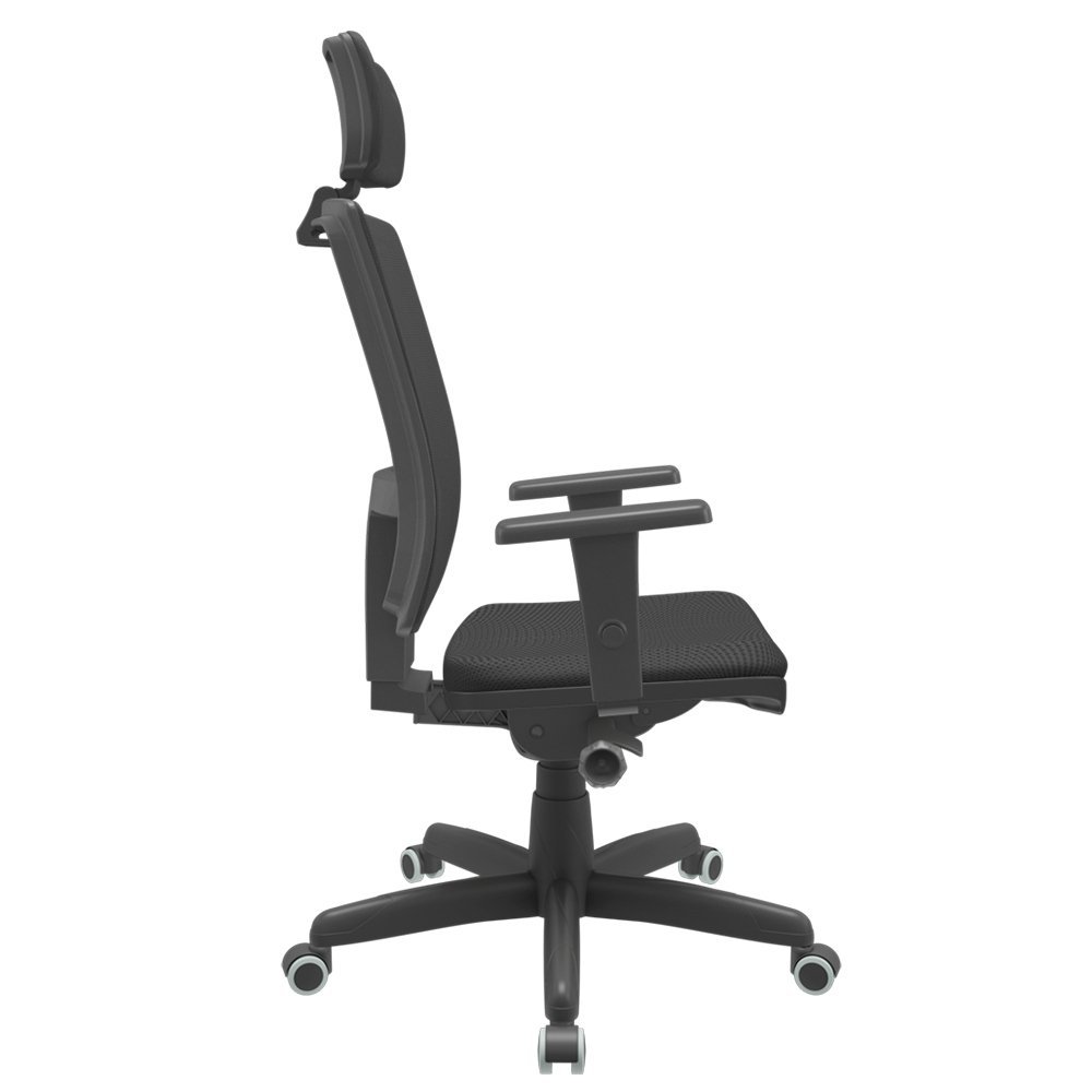Cadeira Presidente Brizza Tela Apoio de Cabeça Ergonômica Back System ...