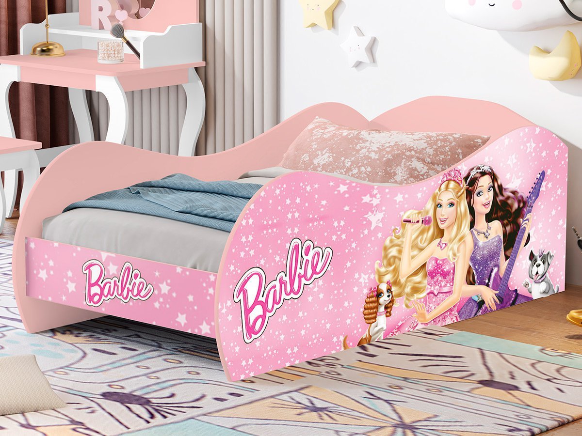 Cama Infantil para Menina com Grade de Proteção Rosa | MadeiraMadeira