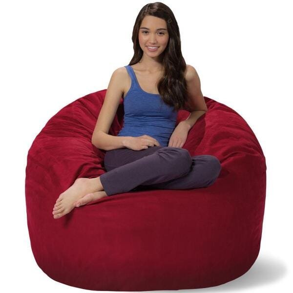 Puff Grande Redondo sem Enchimento Suede 80cm Quarto | MadeiraMadeira