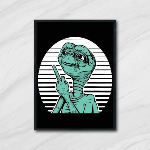 Quadro Decorativo Et Mostrando o Dedo 34x23cm | MadeiraMadeira