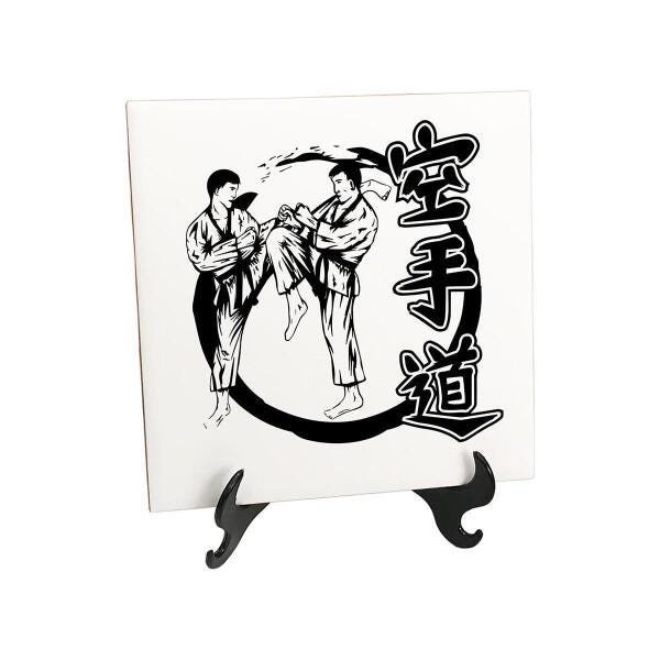 Quadro Azulejo Karate Kyokushin Japonês Faixa Preta Luta | MadeiraMadeira