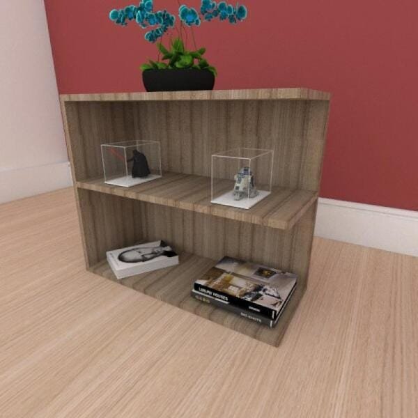 Kit 2 Mesa De Cabeceira E-Nichos Simples Marrom En28204kit | MadeiraMadeira