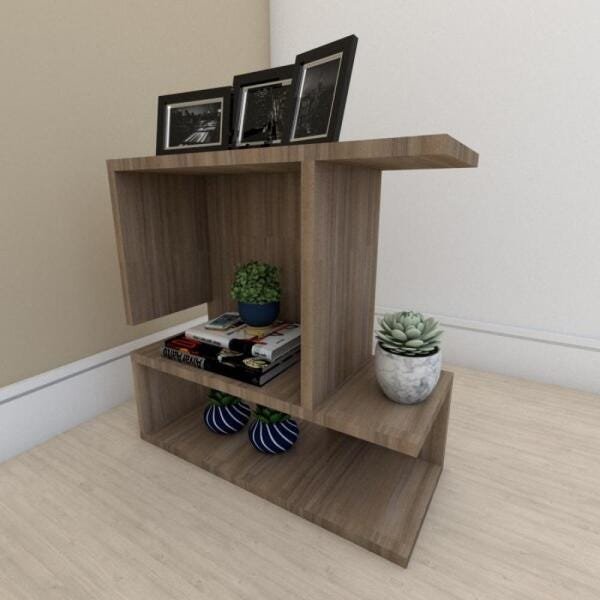 Kit 2 Mesa De Cabeceira E-Nichos Simples Marrom En43204Kit | MadeiraMadeira