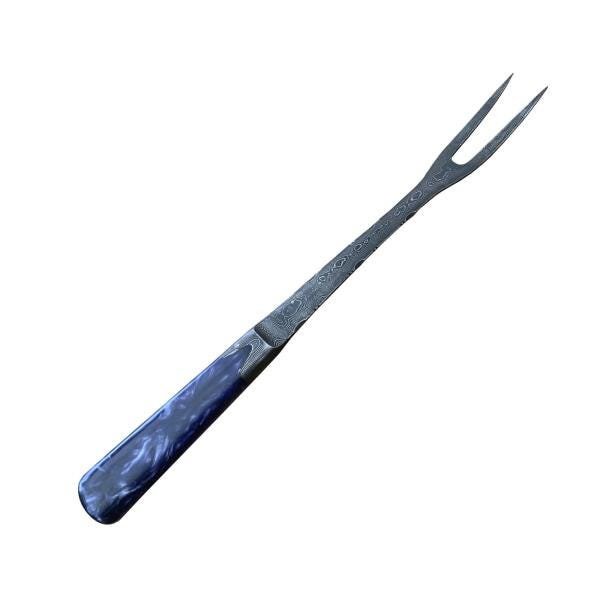 Garfo Taura Em Aço Damasco E Maple Blue 10 Polegadas | MadeiraMadeira