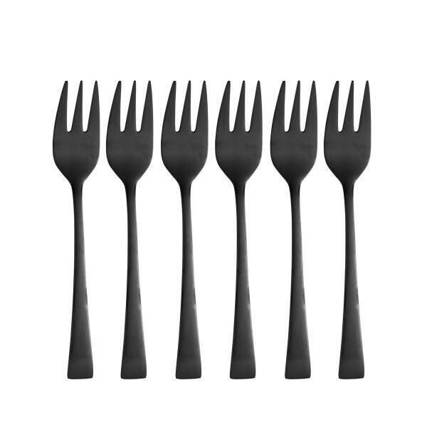 Conjunto 6 Garfos De Bolo Wolff Berna Em Aço Inox Preto | MadeiraMadeira
