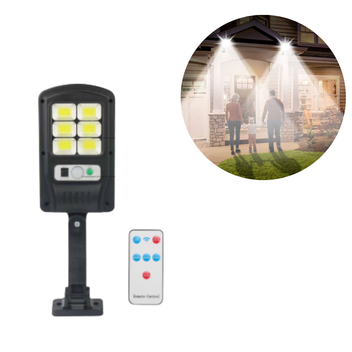 Mini Luminária Refletor Solar Led 10W Para Poste E Parede Com Sensor De ...