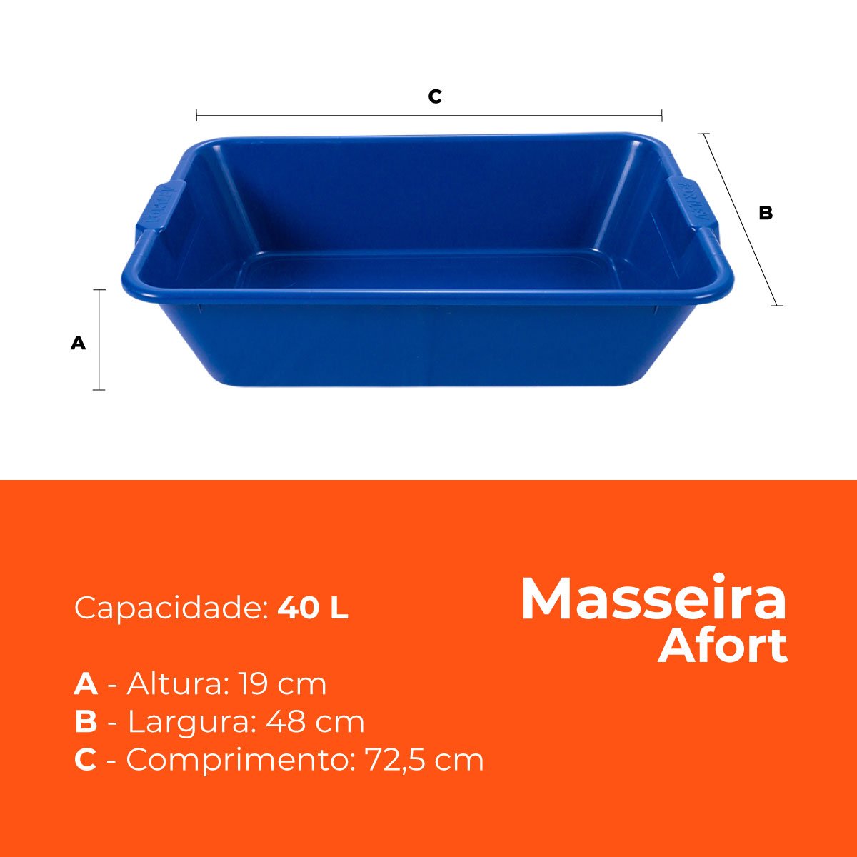 Kit 5 Caixas de Massa 40 Litros Azul Afort | MadeiraMadeira