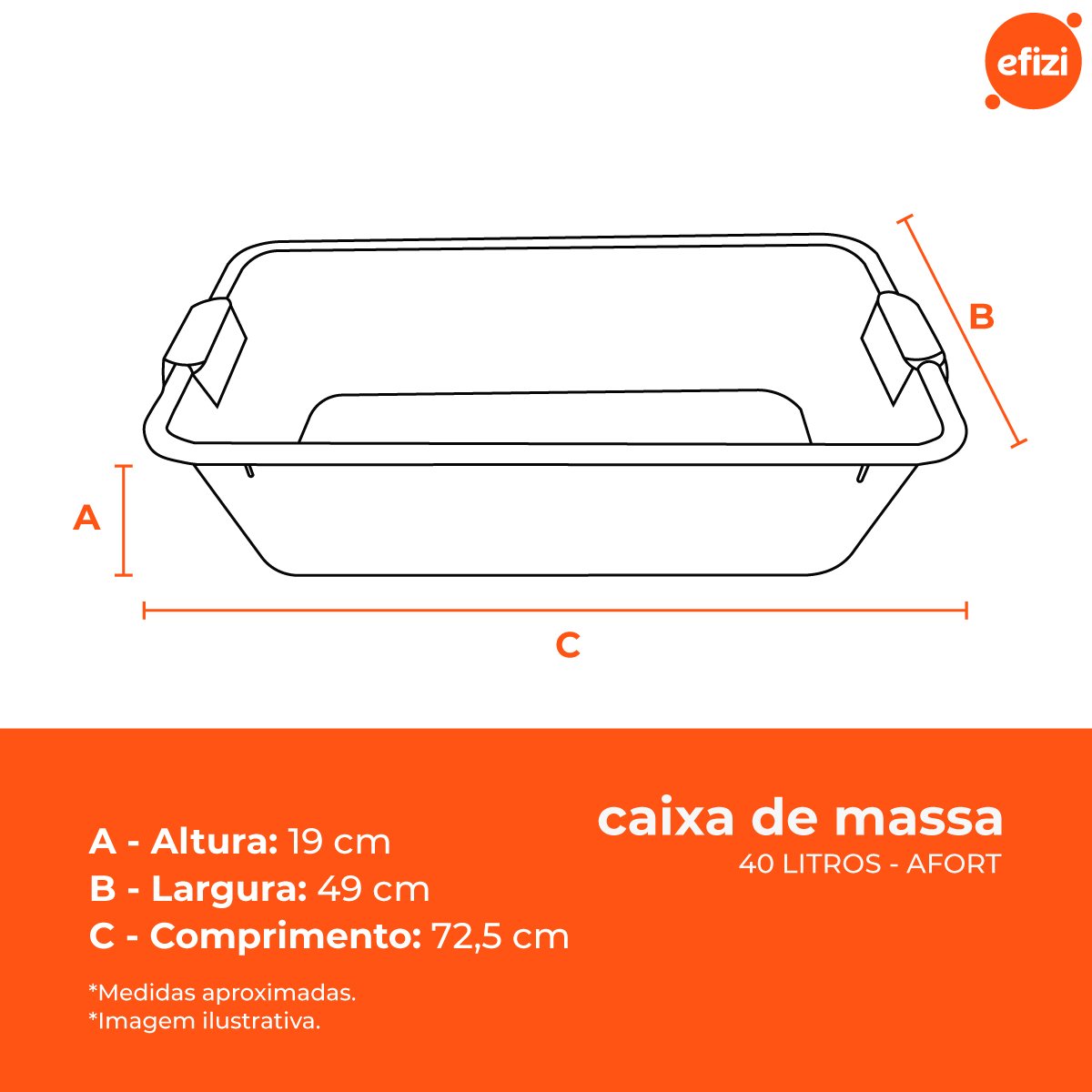 Kit 5 Caixas de Massa 40 Litros Azul Afort | MadeiraMadeira